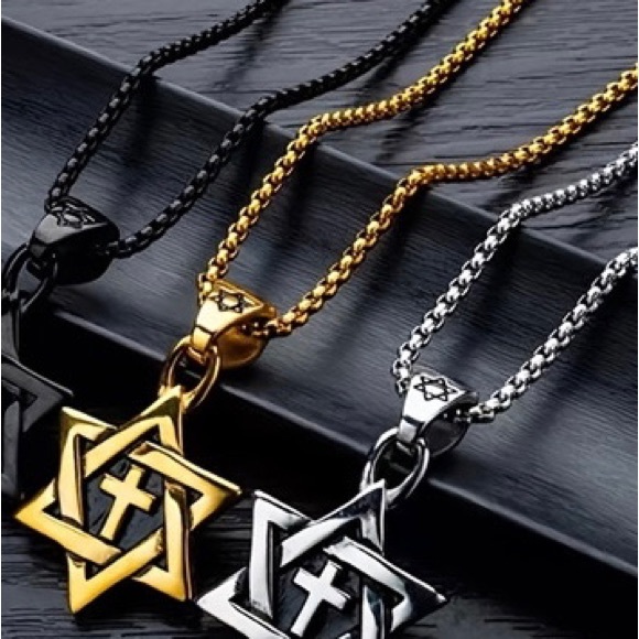 no brand | Jewelry | Stainless Steel Christian Cross Star Of David ...
